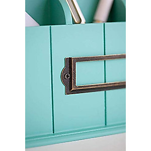 Blu Monaco Teal Wooden Mail Organizer - 3 Tier Teal Desk Organizer - Rustic Country Mail Sorter - Kitchen Countertop Organizer Mail Basket…