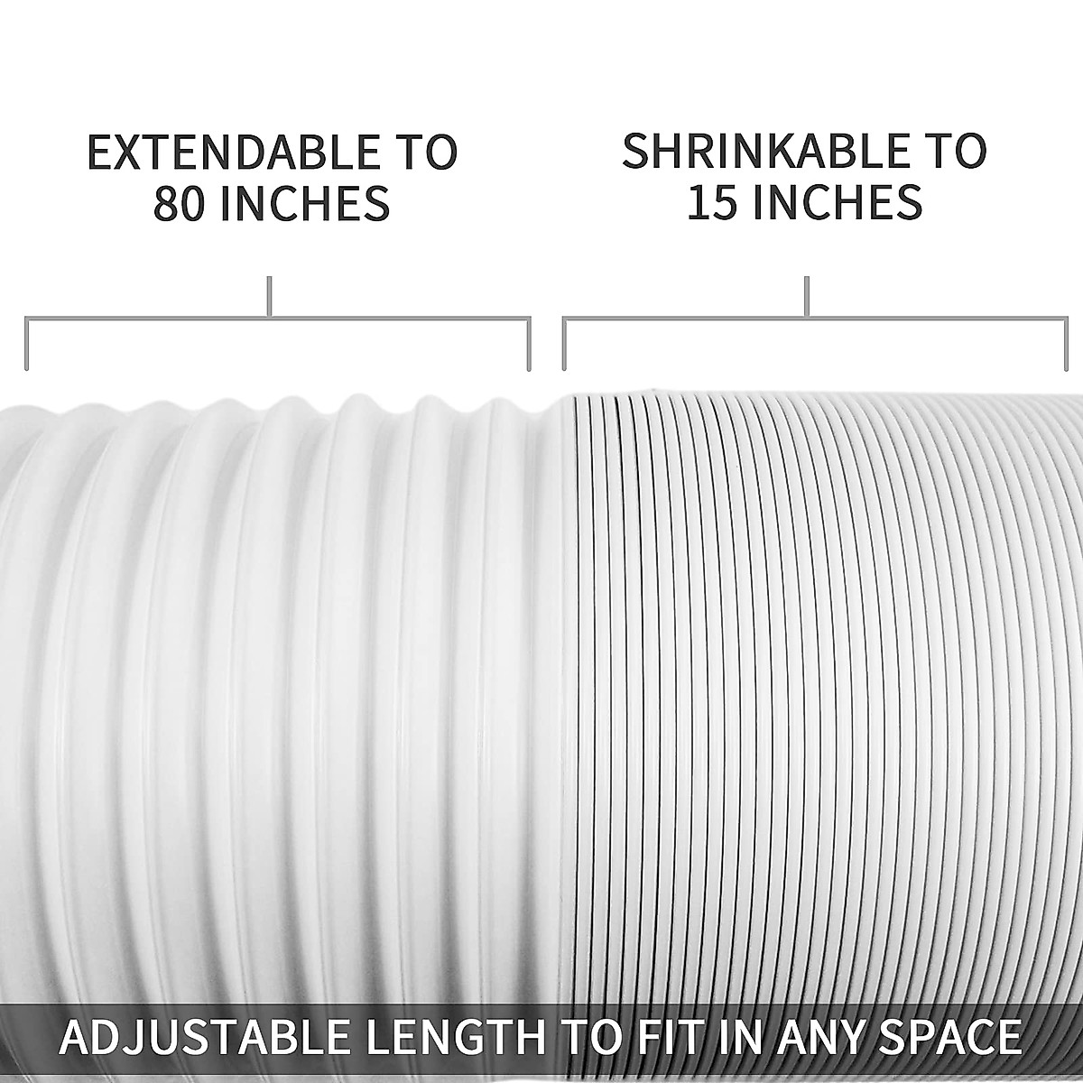 Portable Air Conditioner Hose 5.9 Inch Diameter, Portable AC Hose Exhaust Vent With Anti-Clockwise Thread Length up to 80 Inches…