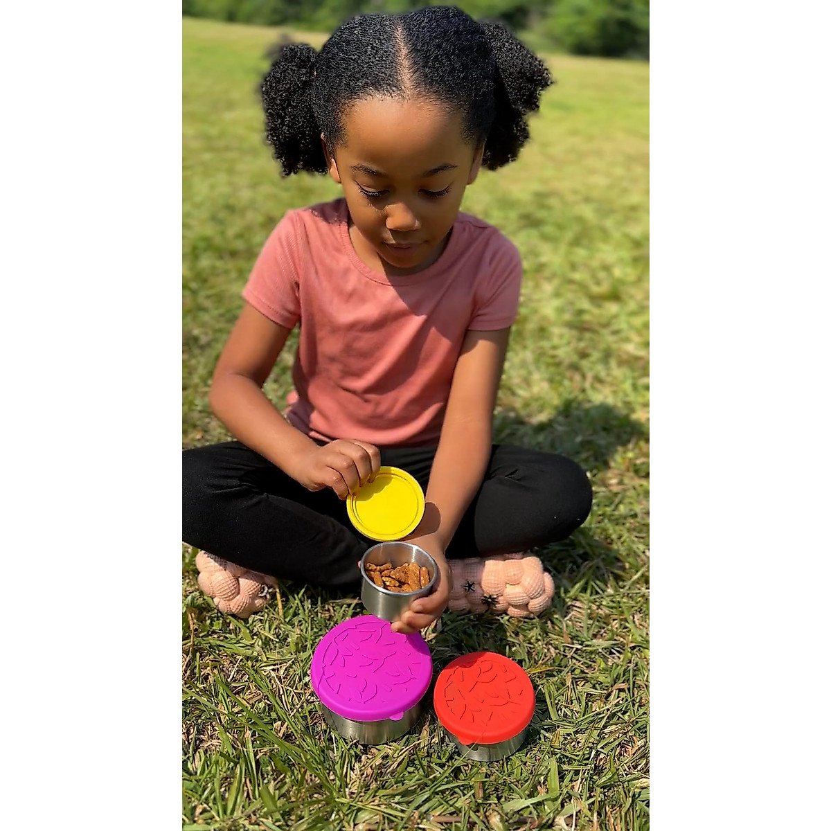 TAVVA 4X3oz Stainless Steel Mini Containers with Lids - Stainless Steel Food Storage, Small Containers for Lunch Boxes