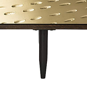 Safavieh Couture Home Eleni Modern Dark Brown and Shiny Brass 3-door Sideboard