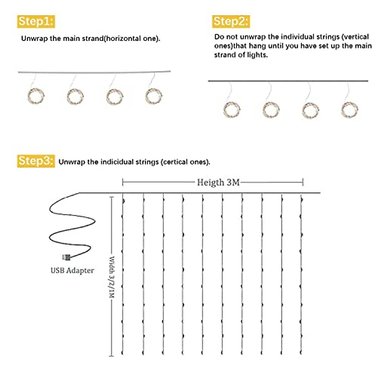 White Tulle Backdrop Curtain with Lights String for Parites 10×8ft Sheer Backdrop Curtains White Curtain Backdrop for Wedding Baby Shower Birthday Party Photo Shoot Decorations(2 Panels 10ft×8ft)