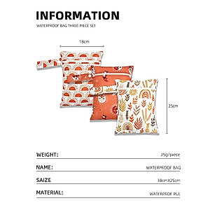 Wet Dry Bags for Baby Cloth Diapers - Waterproof Reusable Washable Travel Bags, Gym Bag, Pool, Daycare Soiled Baby Items Yoga Gym Bag for Swimsuits & Wet Clothes 3 pcs/set 7*9.8 Inch (Leaf)