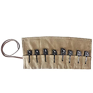 Pocket Knife Roll Bag,Waxed Canvas Small Knife Roll Up Pouch,Folding Knife Storage Case,Tactical Knife Protectors Sheath, Multi-Purpose Knife Roll With 8 Slots For Display Camping Hiking