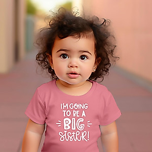 Olive Loves Apple Big Sister New Baby Reveal I'm Going to Be A Big Sister New Sibling Announcement T-Shirts and Raglans White on Mauve Shirt 4T