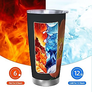 jshmgchw 3d Peony 20oz Tumbler, Car Cup With Lid And Straw, Spill-Proof, Stainless Steel Double Wall Vacuum Insulated Reusable Coffee Travel Mug, For Cold Drinks, Hot Beverage