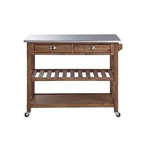 Boraam Sonoma Kitchen Cart, Barnwood Wire-Brush