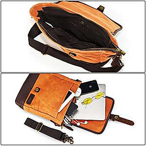 SHANGRI-LA Messenger Bag for Men and Women Canvas Purse Waterproof Crossbody Shoulder Bag Casual Sling Pack (Orange-Small)