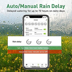 RAINPOINT Sprinkler Timer with Wi-Fi Hub, Smart Watering Timer Programmable Water Timer Hose Faucet Timer, Wireless Remote Control Irrigation System with Water Flow Meter, for Outdoor Yard, Garden