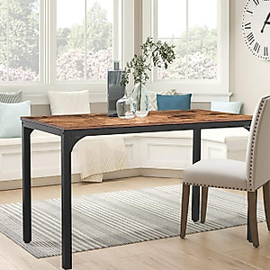 MUPATER Industrial Dining Table Desk with Adjustable Footpad for Kitchen and Living Room, 47.2''L x 23.6''W x 29.5''H, Rustic Brown