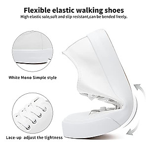 hash bubbie Womens White Sneakers White Shoes Tennis Shoes for Women Women's PU Leather Fashion Sneakers Low top Casual Shoes（PU White.US7）