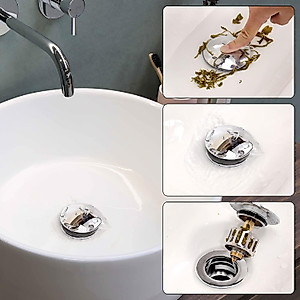 Solid Brass Lavatory Vessel Pop Up Drain Assembly Sink Pop-Up Drain Stopper Assembly with Overflow for Bathroom Faucet Vanity Sink, All Brass Construction(Chrome Plated)