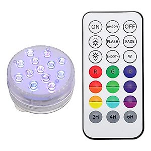 HANABASS 1 Set Suction Vase with Cup Remote Base Lamp White Fish Garden Pool Driving Underwater Ornament Tank Remoter Submersible Aquarium Light Pond Bathtub Lights Fountain for