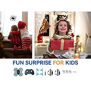 UranHub Mini Drone for Kids, Indoor Beginner Drone RC Quadcopter Helicopter with Altitude Hold, Headless Mode, 3D Flip, Speed Adjustment and 3 Batteries