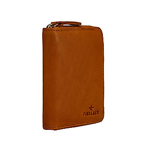 FINELAER Women Mustard Leather Small Wallet With Coin Pocket