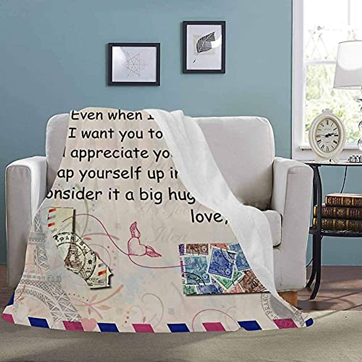 InterestPrint Personalized Long Distance Blanket, Flannel Throw Blanket for Sister, Custom Any Relationship or Name, Ultra-Soft Blanket for Couch Bedroom Home Decor, 30x40-60x80 Inch