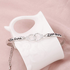HOLLP Correctional Officer Gifts No Guns Just Guts Keychain Gift for Guard Prison Officer (Bracelet-S)