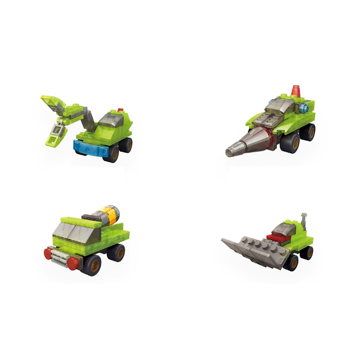 KOOKAMUNGA KIDS 8-in-1 Green Robot Building Block Kit - 8 Mini Toys Transform Into 1 Large Robot Toy - Interlocking Blocks - Transforming Buildable Set for Kids - Works with Other Blocks (318 Pieces)