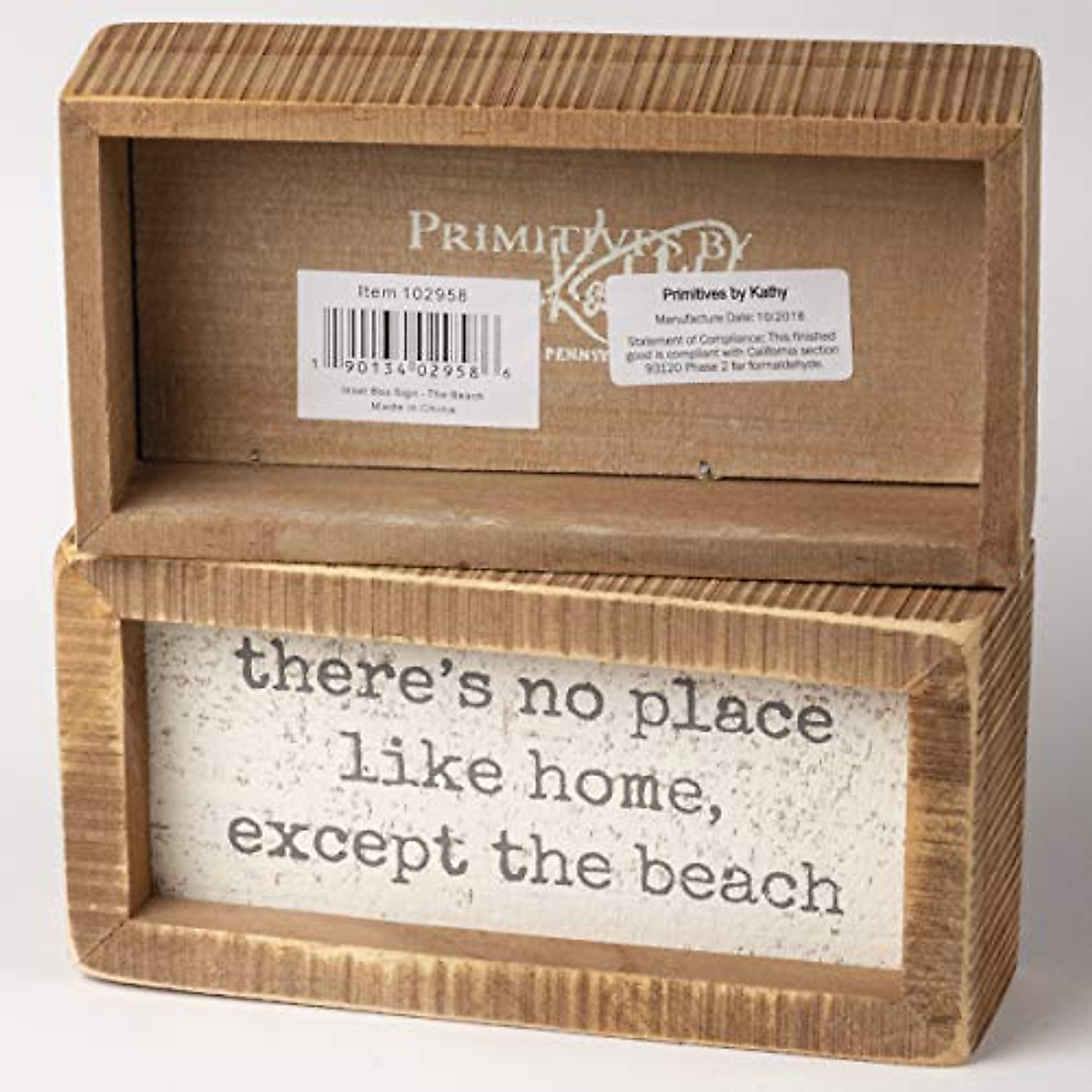 Primitives by Kathy 102958 Inset Wood Box Sign, 6 x 3-Inches, No Place Like The Beach