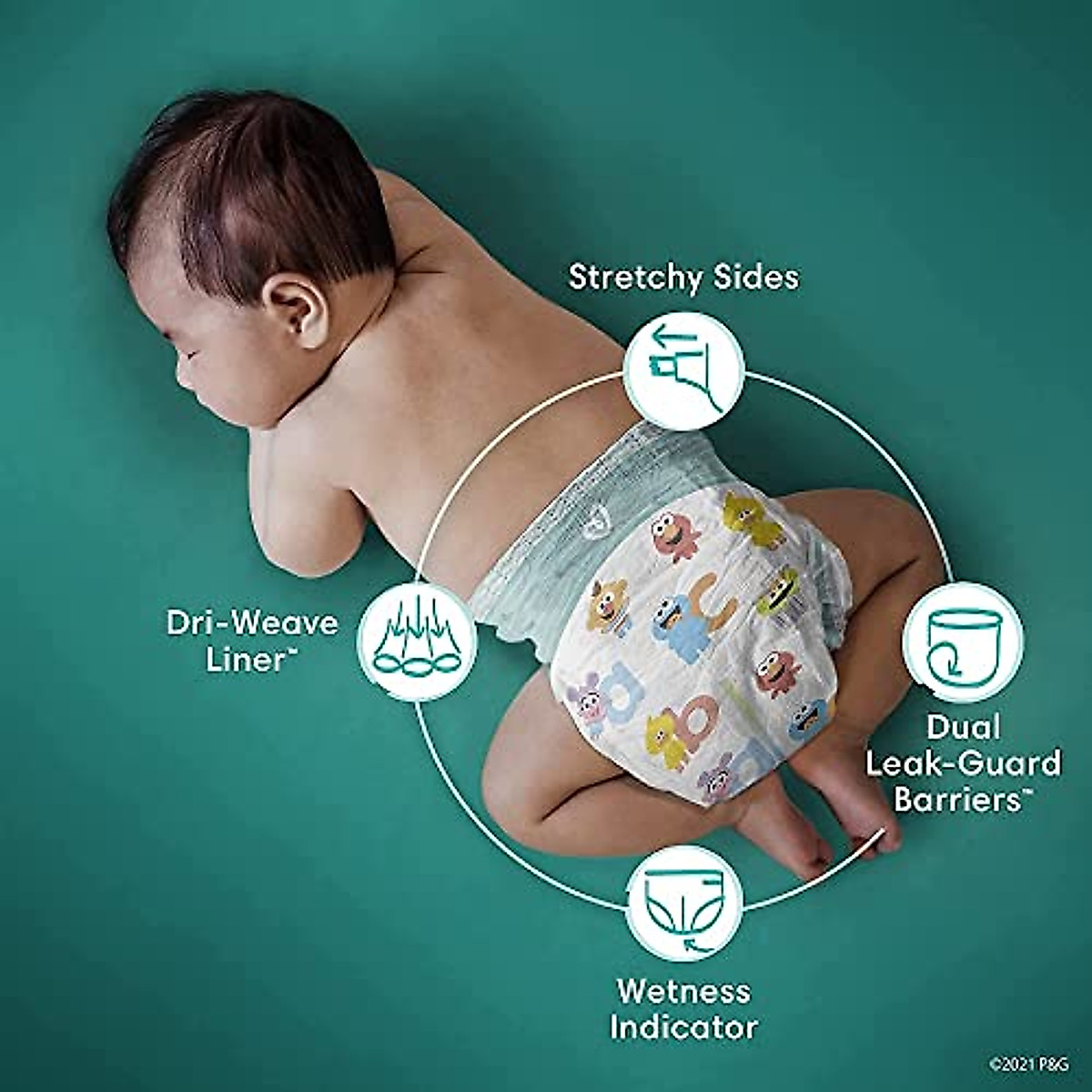 Pampers Baby Dry Diapers Size 0/Newborn 104 Count