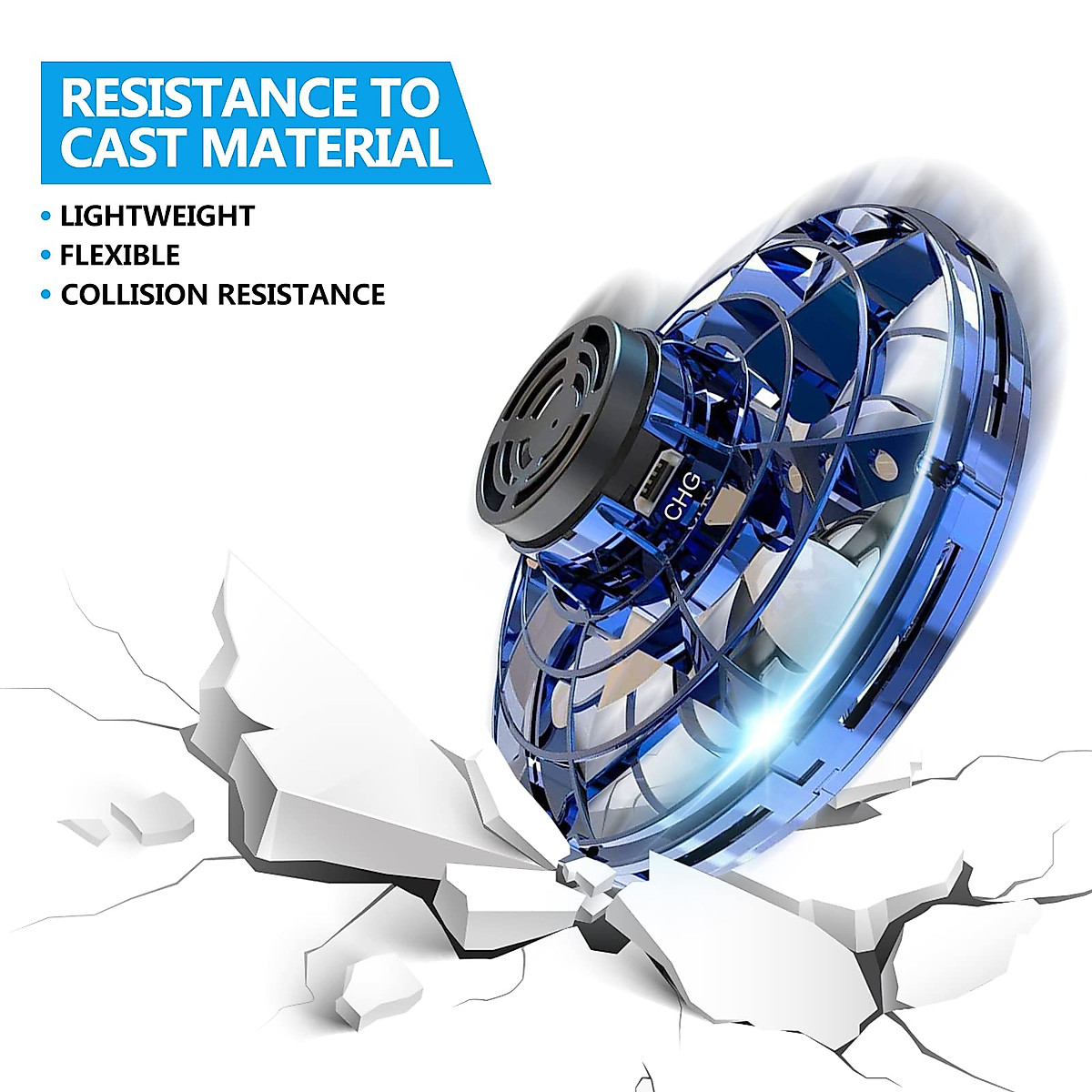 Flying Spinner Mini UFO Drone for Kids, Flying Fidget Spinner UFO Toy Drone, Flying Orb Ball Hand Operated with 360 ° Rotating and LED Lights for Adult and Kids