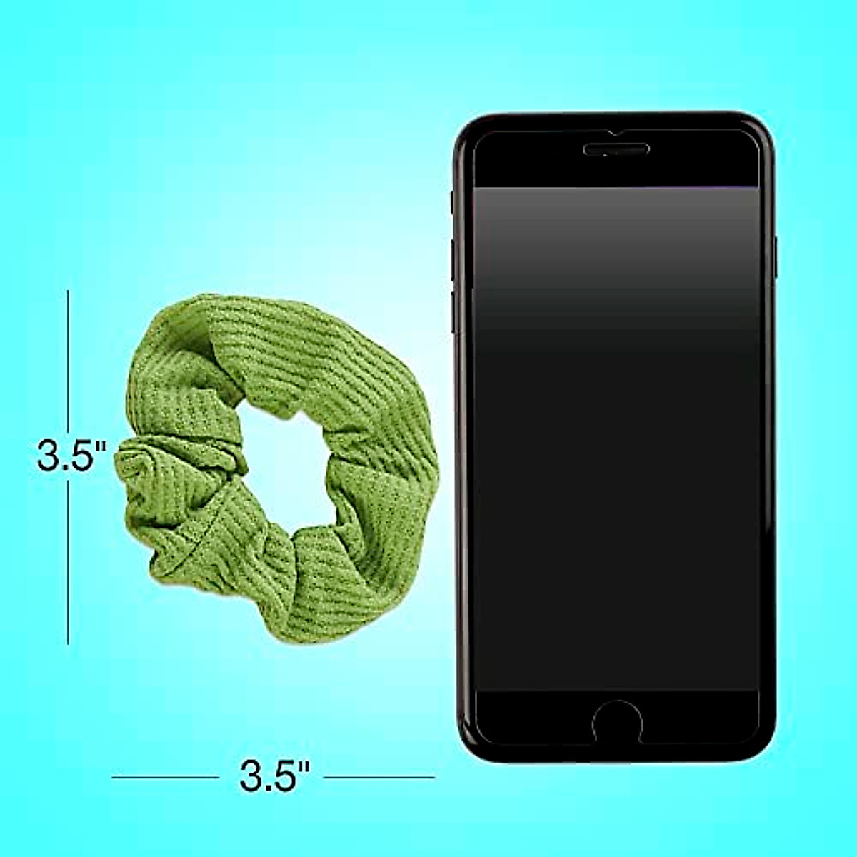 Scunci by Conair The Original Scrunchie Waffle Knit Scrunchies in Navy, White, Red, Blue, Grey and Black, Hair Ties for Women, 6 Count