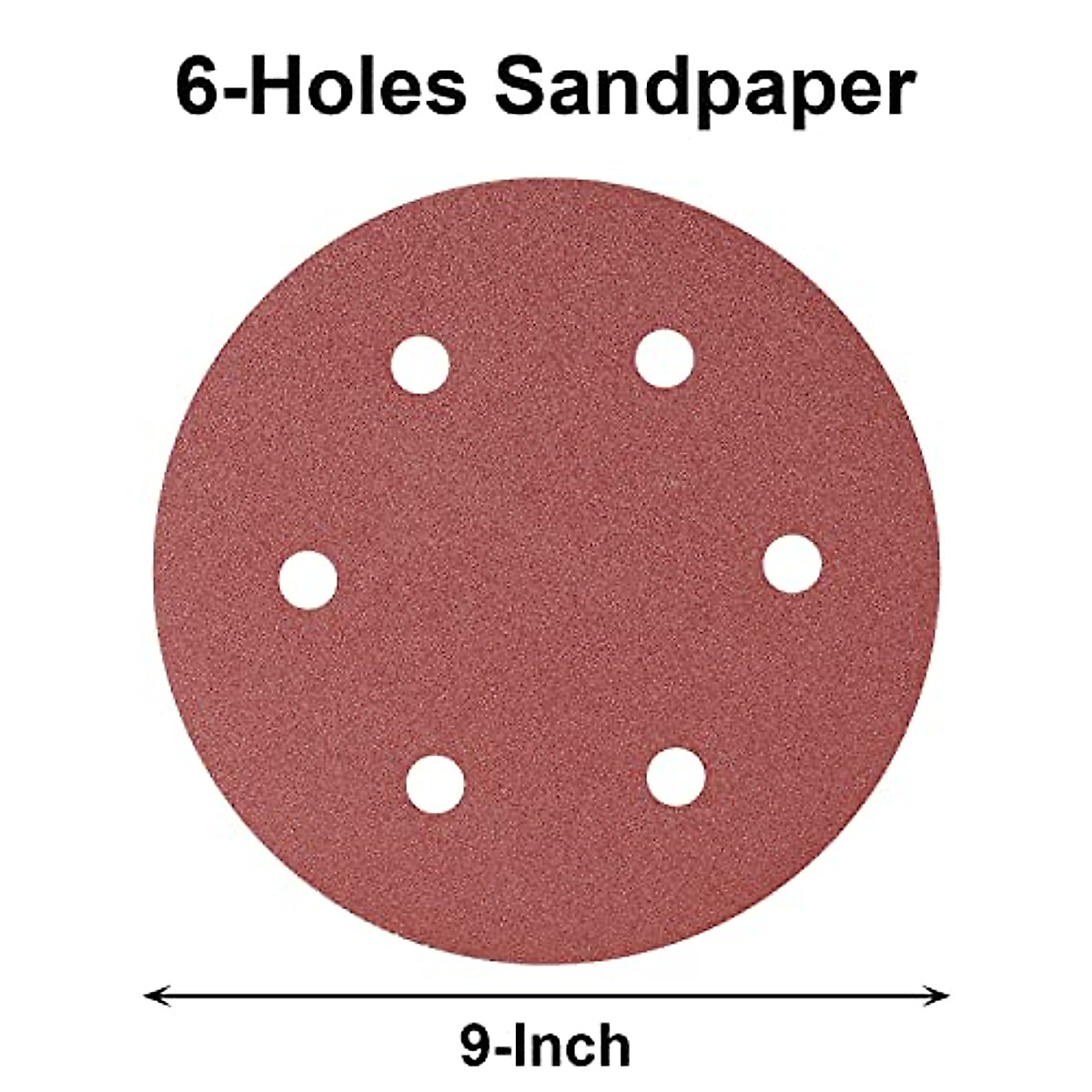 AOTE-PITT Drywall Sander Kit, Drywall Sander Sanding Discs Set 18 Pcs, 9 Inch 6 Hole Sander Sandpaper, 3Pcs Each of 60/80/120/150/180/240 Grits