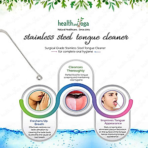 HealthAndYoga™ SteloSwipe Lite Stainless Steel Tongue Cleaners - Disposable Metal Tongue Scrapers Bulk Pack (Pack of 12) - Oral Hygiene Scraper- Prevents Bad breath – Replacement and Gift Pack