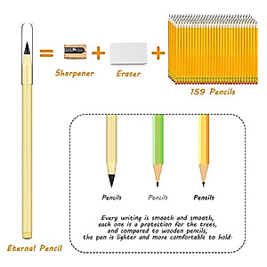 Ainiv 10 PCS Inkless Magic Pencil Everlasting Pencil Eternal with Macaron Eraser, Infinity Reusable Pencil for Writing Drawing with Extra 10 Erasers,Cute Morandi Pencils Home Office School Supplies
