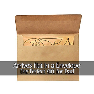 Custom Engraved Alder Wood Greeting Card for Dad Personalized Heart Shaped Fathers Day, Birthday, Chrismas, Thank You Unique Daddy Godfather Grandpa Dad Gift from Kids Wife for Him Comes with Stand