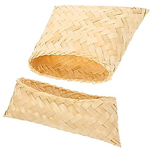 Cabilock Table Top Decor Bamboo Sticky Rice Basket s Wedding Decor 2pcs Bamboo Pillow Gift Box Decoration Bamboo Storage Tray Decor s Bamboo Food Basket Tablescape Decor