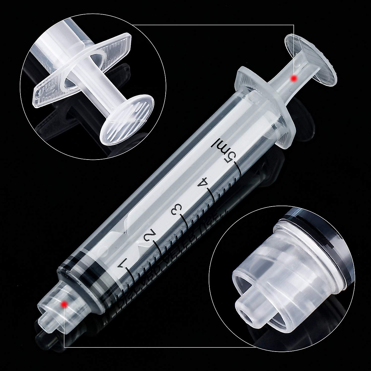 TecUnite 20 Pack Syringe Without Needle, Plastic Curved Syringes for Epoxy Resin, Craft, Feeding Pets Animals, Oil or Glue Applicator(5 ML)