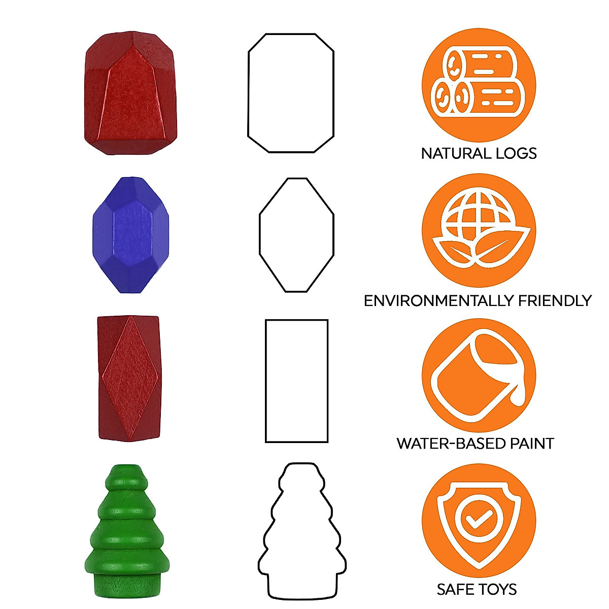 Ghims Kids Stacking Toys, 36 PCS Wooden Stacking Toys, Montessori Stacking Toys for Toddles, Balancing Stone Rocks Building Blocks Educational Preschool Toys, Colorful Game Lightweight Puzzle Set