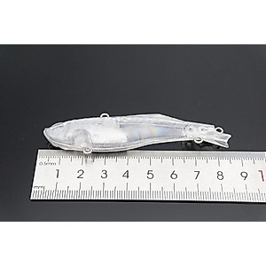 10PCS Unpainted VIB Lipless Sinking Fishing Pencil Lures 82mm 19.87g ABS Hard crankbait 8291 with Free Eye