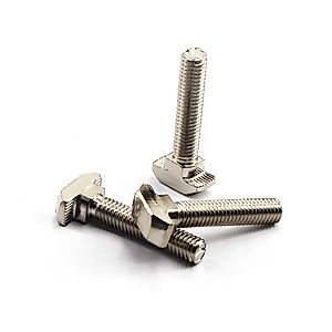 M8X25 T Slot Bolt Carbon Steel Hammer Head Bolt for 4545 Series T Slot Aluminum Extrusion European Standard (20 Pieces)