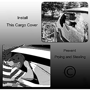 CARORMOKE Retractable Cargo Cover Compatible with 2015-2023 Ford Edge Trunk Cover Black (Upgrade Version : Including a Small Flap)