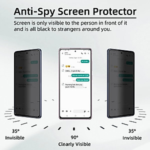 Amleute 【3+1 Pack】 Samsung Galaxy S22 Privacy Screen Protector,9H Tempered Glass【 Support Fingerprint Unlock 】 Anti-Spy Film Compatible for S22 5G