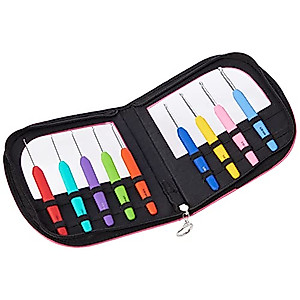 Knit Pro Crochet Needle Kit 09 Units - Waves - 30922 - Knitpro, Pink, 3.5 to 6.00, Single Waves (KP30922)