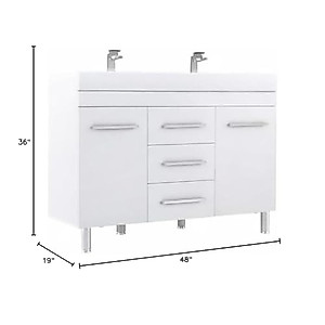 Alya Bath Ripley Bathroom Vanity, 48, White