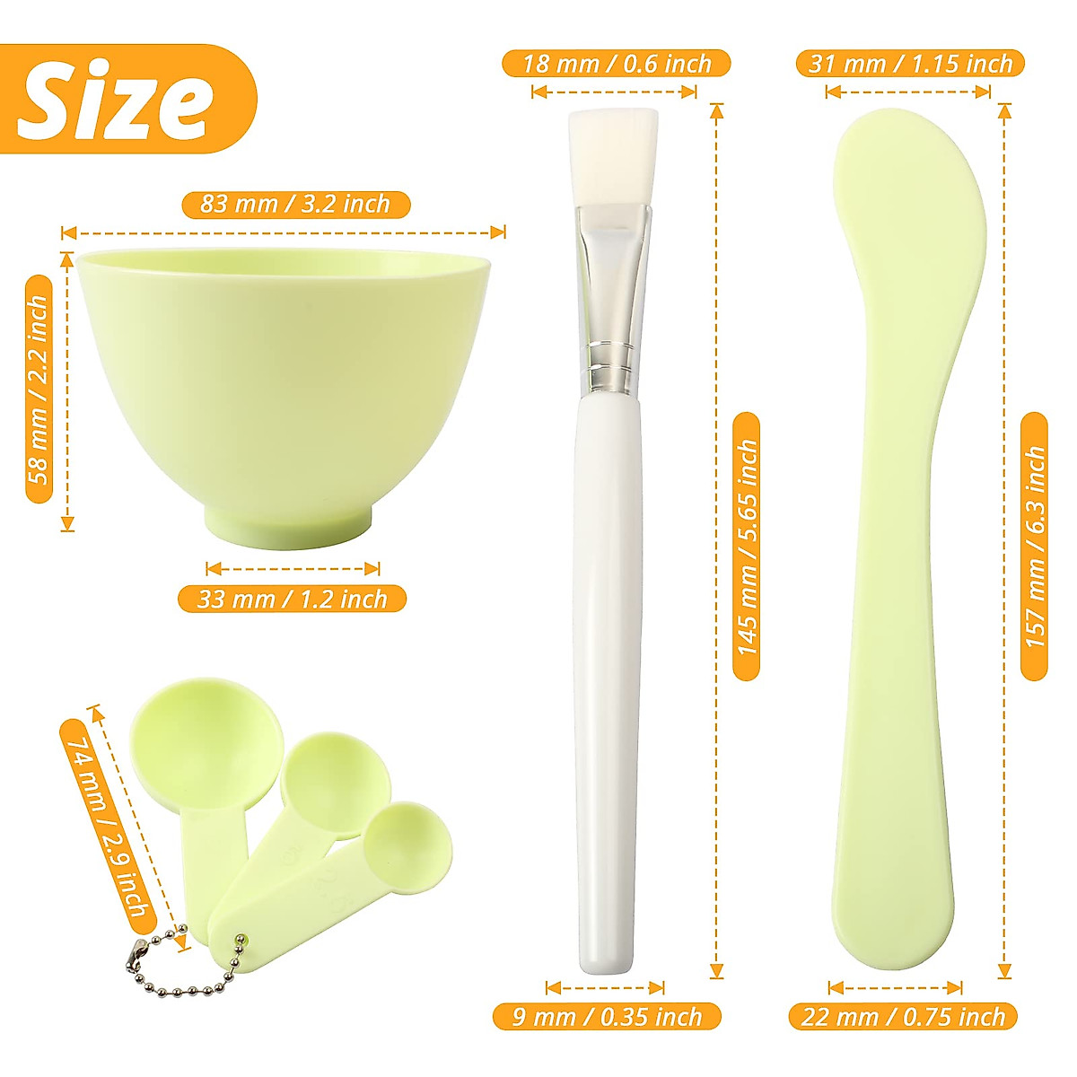 YEEPSYS Set of 4 Facial Mask Mixing Bowl Set,Facemask Mixing Tool Kit with Face Mask Bowl, Stick Spatula, Measuring Cup,face mask brush, DIY skin care tools for Women,Girls