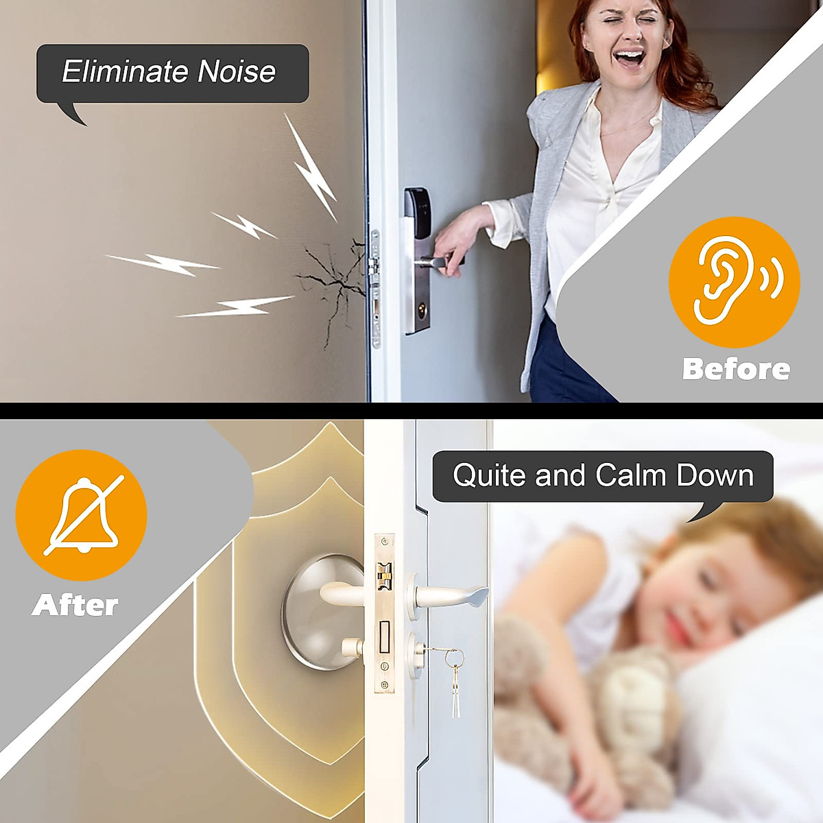 8 PCS Door Stoppers Wall Protector (1.57”), Round Door knob Wall Shield, Clear Rubber Door Bumpers for Wall, Self Adhesive Door Handle Stopper, Reusable & Washable