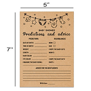 Baby Predictions and Advice Baby Shower Game, Girl or Boy Babies New Parent Message Advice Book, Baby Shower Party Games Supplies & Activities, 30 Game Cards Included, Kraft