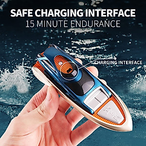 LONMAHOVER Mini Fast RC Boat (Golden Blue)