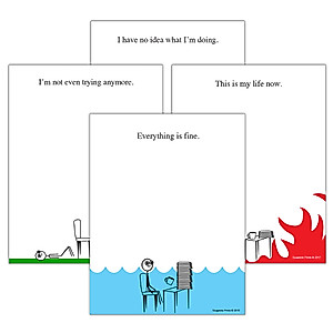 Guajolote Prints Funny Novelty Memo Pads Bundle (4 Items) Everything is Fine, This is my life Now, I have no idea what I'm doing, and I'm not even trying anymore