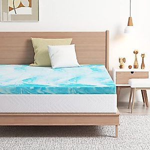 EGO Topper 3 Inch Queen Memory Foam Mattress Topper, Cooling Gel Foam Mattress Topper for Pressure Relief, Ventilated Design Bed Topper in a Box, CertiPUR-US Certified, 60"×80", Medium