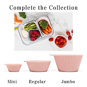 The Silicone Kitchen Reusable Silicone Baking Cup Silicone Muffin Liners for Cupcakes, BPA Free, Regular, 24 Pack, Pink Gray Blue