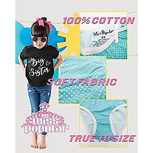 MISS POPULAR Girls 6-Pack Soft Cotton Underwear Tagless Basic Panty Briefs| Sizes 2T - 14/16 (7/8, Combo D)