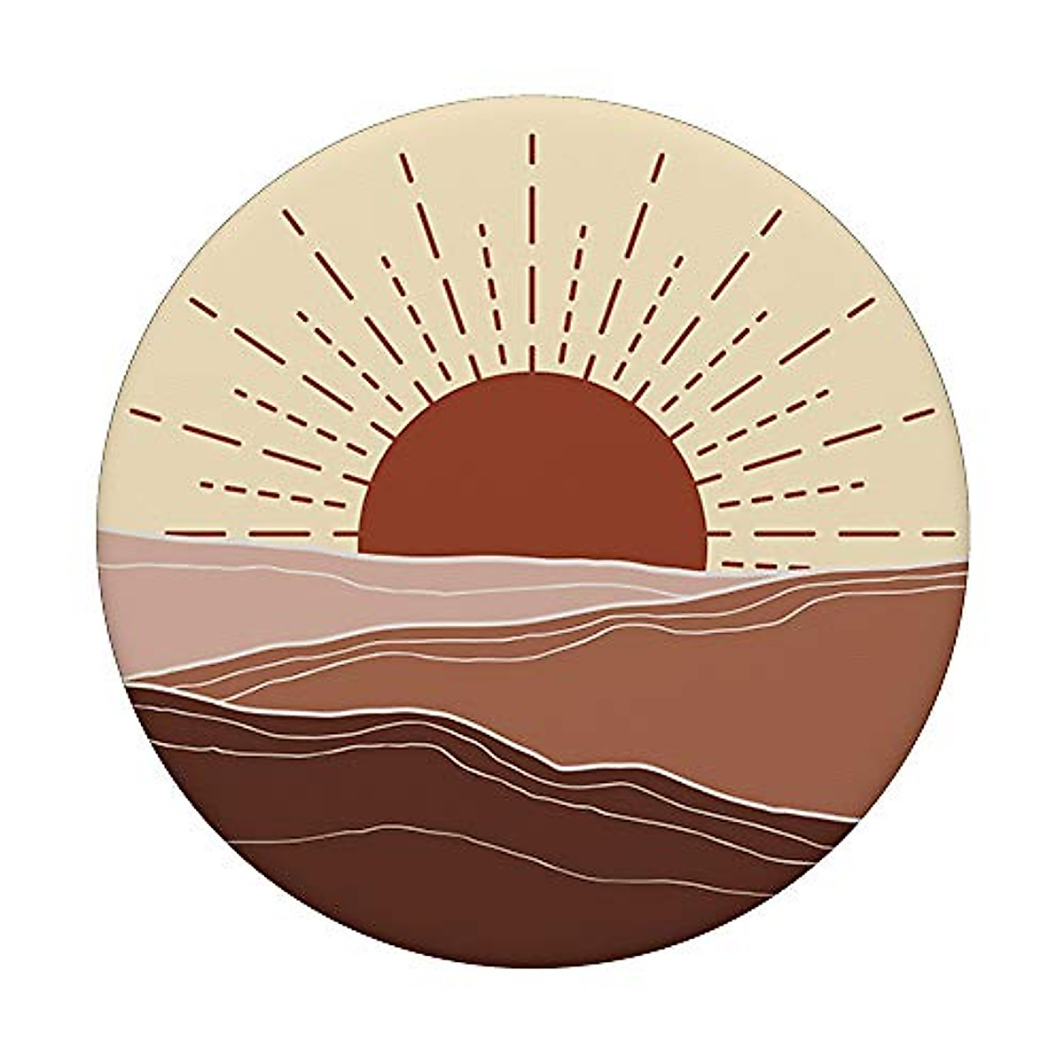 Minimalist Sun Abstract Sunset Simple Nature Bohemian Boho PopSockets PopGrip: Swappable Grip for Phones & Tablets