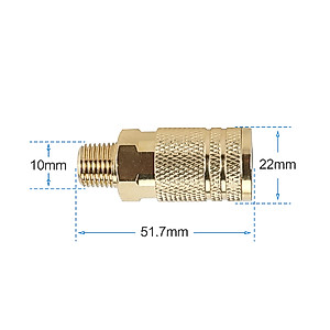 Hynade 1/4 Inch NPT Plug Male Female Industrial Air Plug, Male Coupler, Pneumatic Plugs, Quick Connector Air Fittings Kits(1/4'' F-NPT)