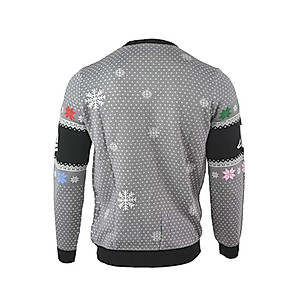 Numskull Unisex Official PlayStation Symbols Grey Knitted Christmas Jumper for Men or Women - Ugly Novelty Sweater Gift