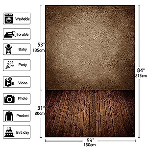 Allenjoy 5x7ft Soft Fabric Brown Wall with Wooden Floor Photography Backdrop Newborn Baby Photoshoot Abstract Portraits Photo Background Photographer Props